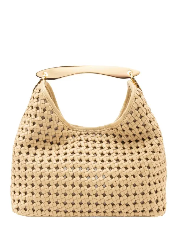 ELLEME Boomerang Large Woven Leather Bag - Butter