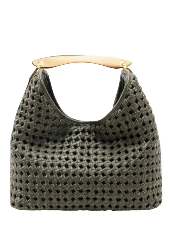 ELLEME Small Boomerang Woven Leather Bag - Olive Green