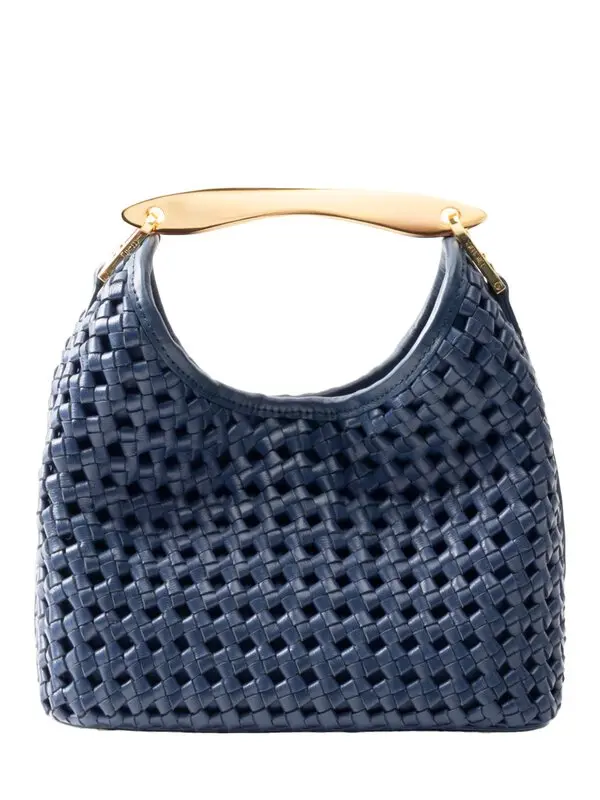 ELLEME Small Boomerang Woven Leather Bag - Navy