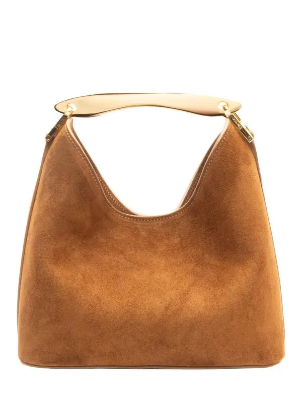 ELLEME Boomerang Large Suede Shoulder Bag - Cognac