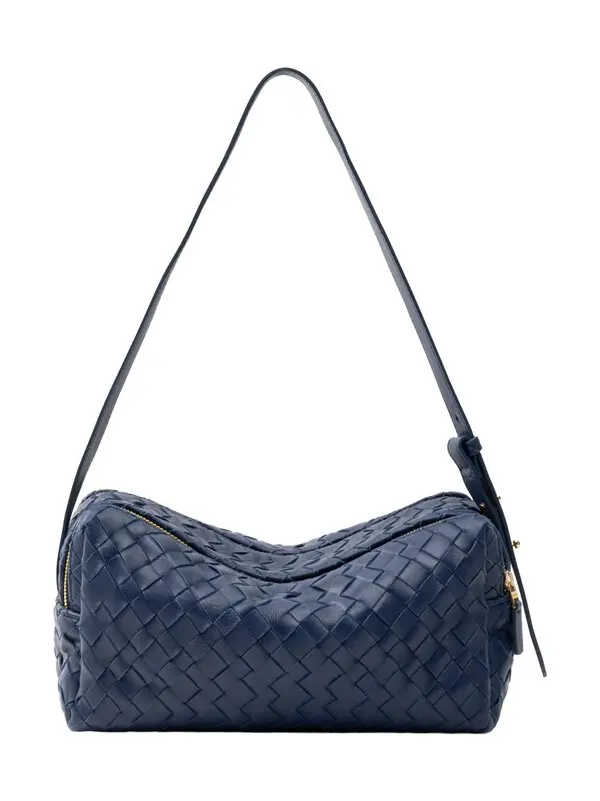 ELLEME Trousse Woven Leather Bag - Navy