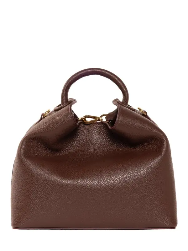 ELLEME Raisin Pebbled Leather Bag - Dark Brown