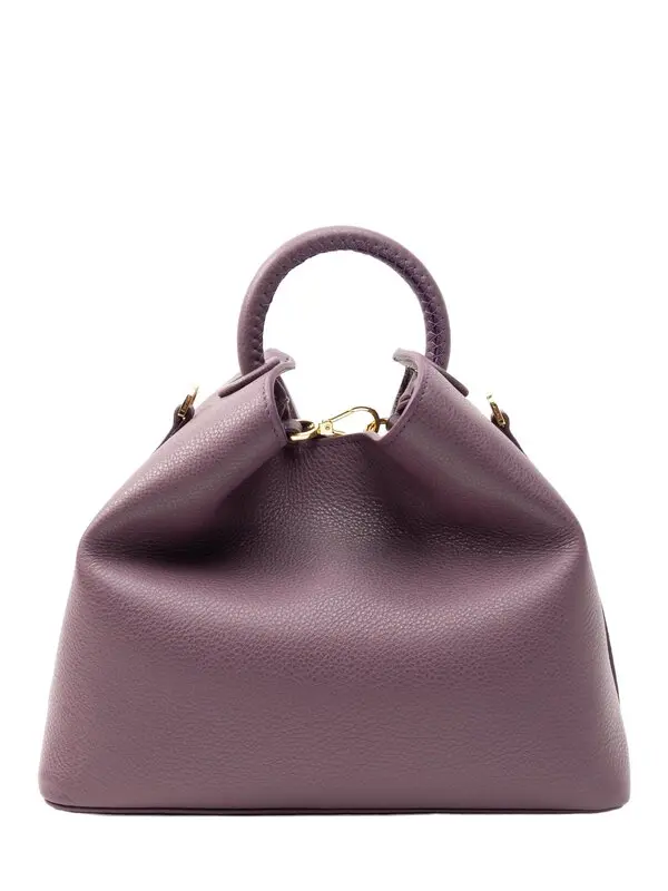 ELLEME Raisin Pebbled Leather Top Handle Bag - Blackberry