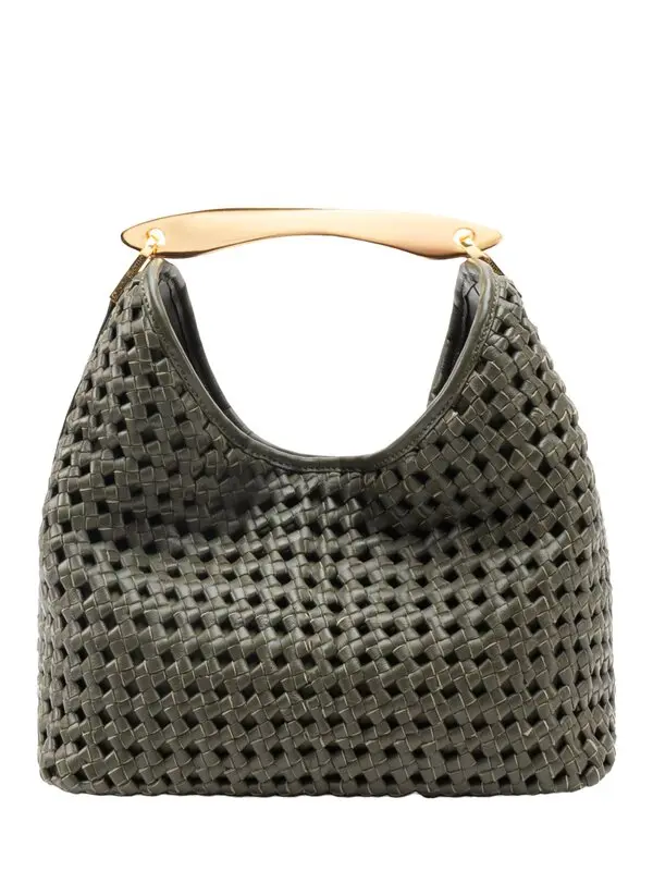 ELLEME Boomerang Woven Leather Bag - Olive Green