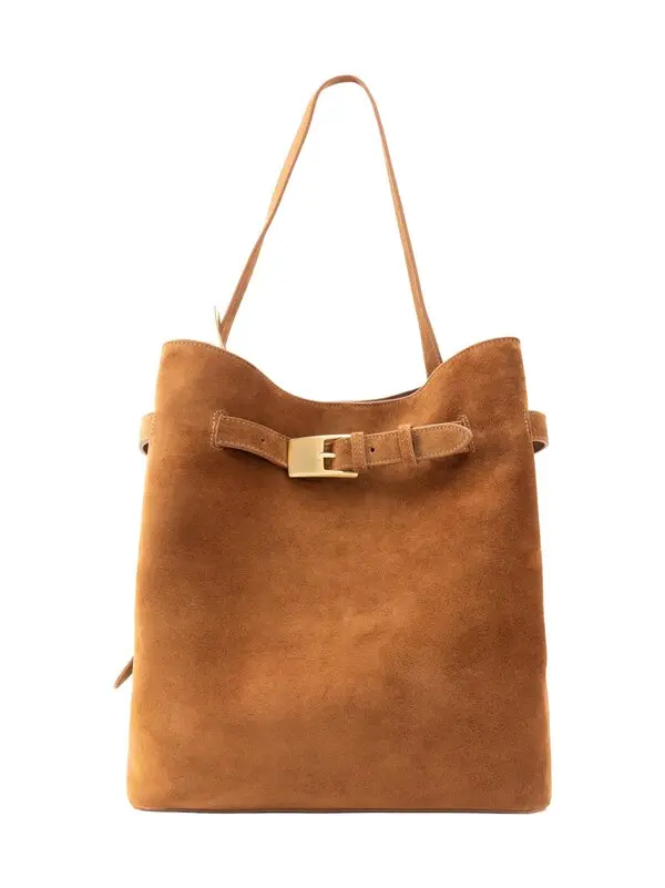 ELLEME Belted Suede Tote - Cognac