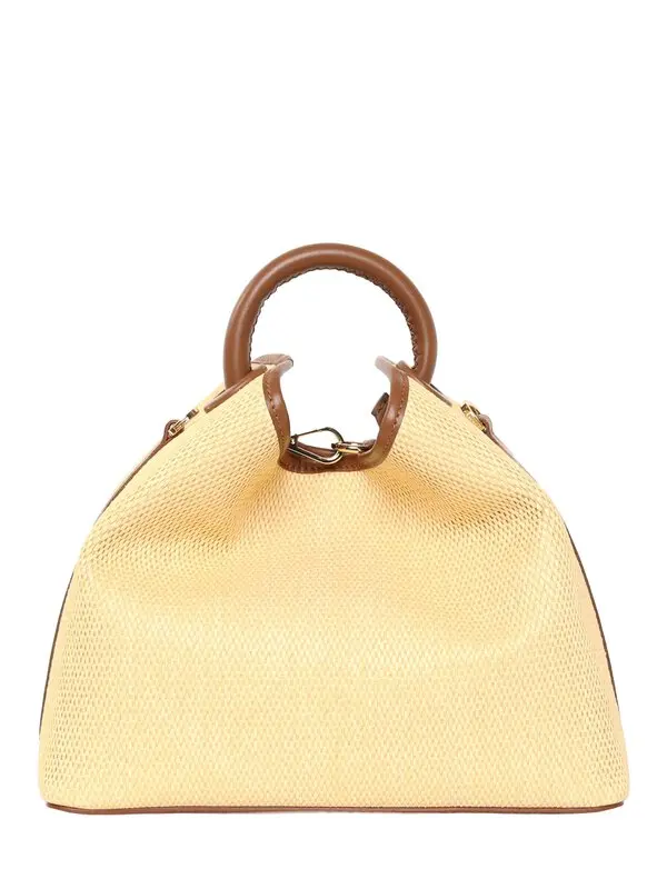 ELLEME Raisin Raffia And Leather Handbag - Beige