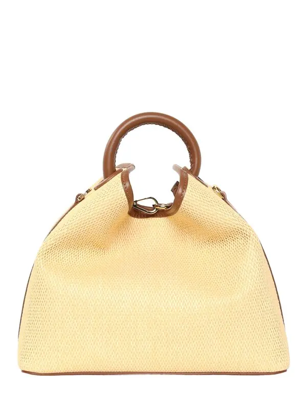 ELLEME Raisin Raffia And Leather Handbag - Beige