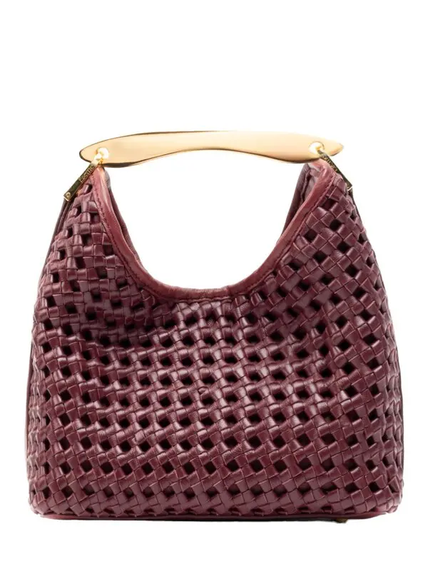 ELLEME Small Boomerang Woven Leather Bag - Burgundy