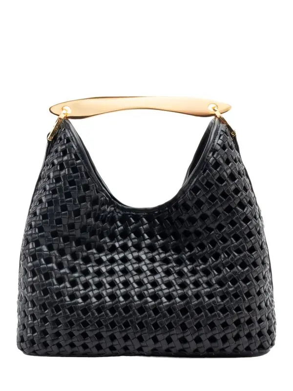 ELLEME Boomerang Large Woven Leather Handbag - Black