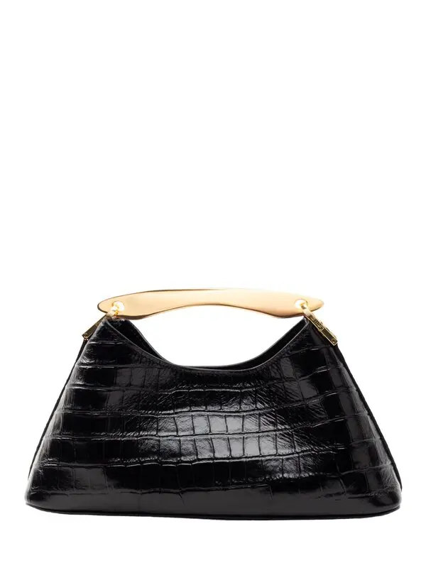 ELLEME Mini Boomerang Croco Embossed Leather - Black