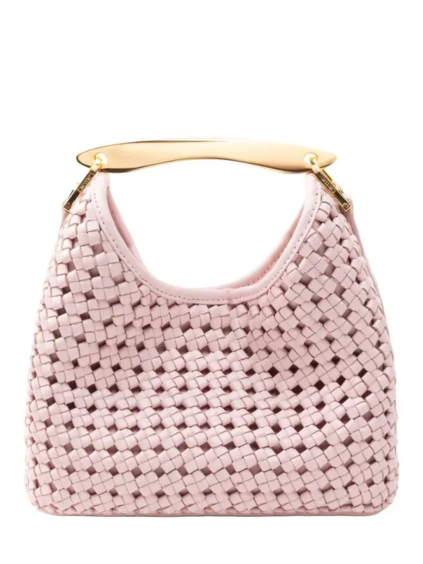 ELLEME Small Boomerang Woven Leather Handbag - Pink