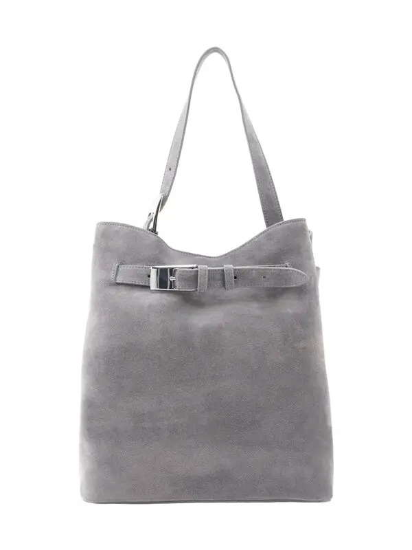 ELLEME Belted Suede Tote - Grey