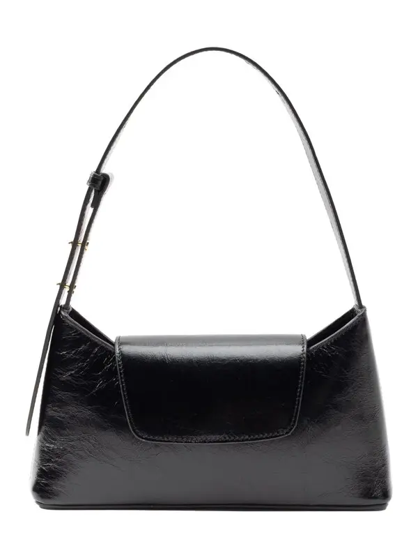 ELLEME Envelope Vintage Leather Shoulder Bag - Black
