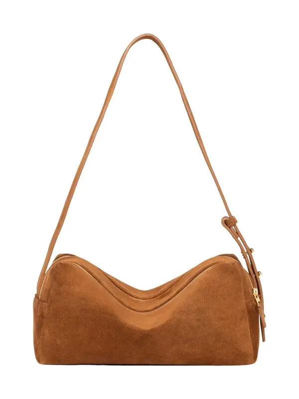 ELLEME Trousse Suede Shoulder Bag - Cognac