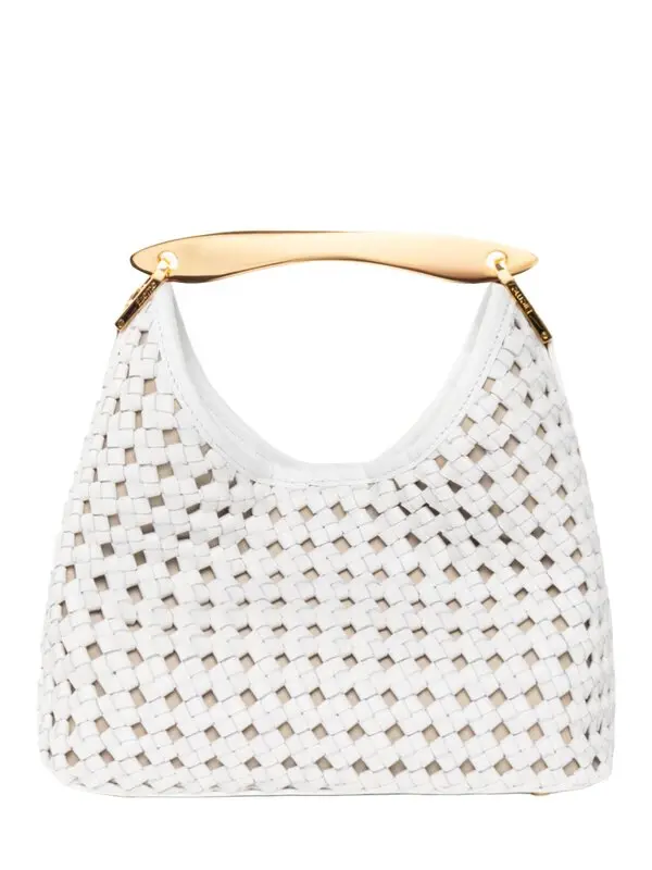 ELLEME Boomerang Small Woven Leather Bag - White