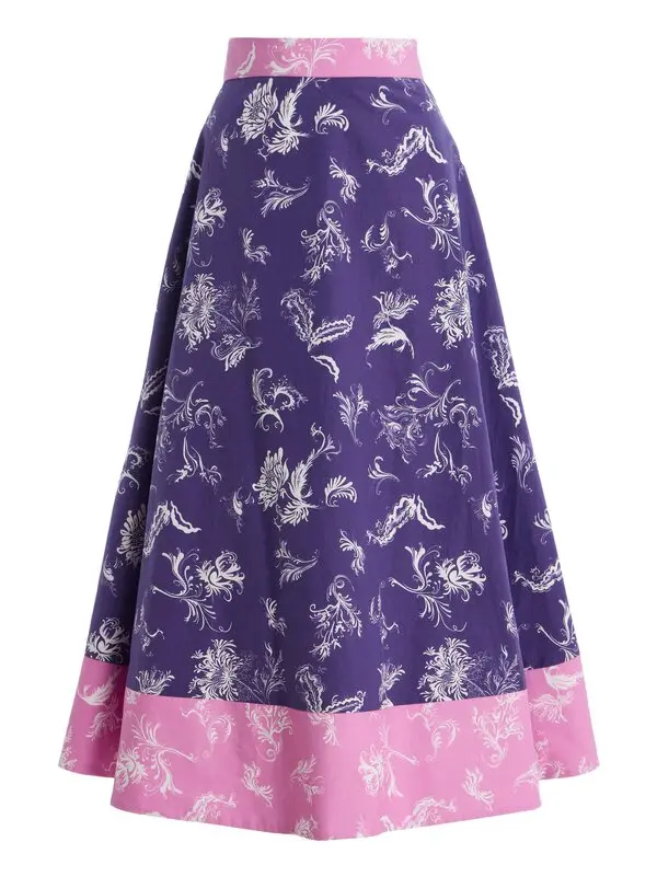 Rosie Assoulin Exclusive Cotton A-line Skirt - Floral
