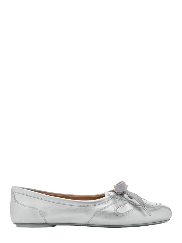 GIANVITO ROSSI Vault Leather Ballerina Sneakers - Metallic