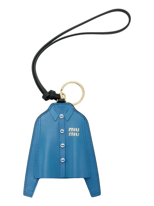 Miu Miu Leather Shirt Keychain - Blue