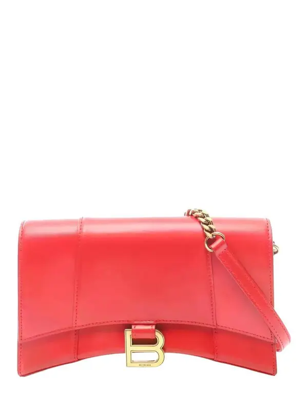 Balenciaga 2010s Hourglass Chain Shoulder Bag - Red