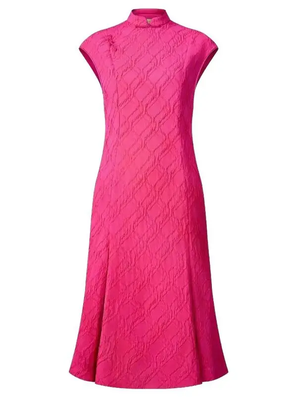 Shanghai Tang Jacquard Qipao Dress - Pink