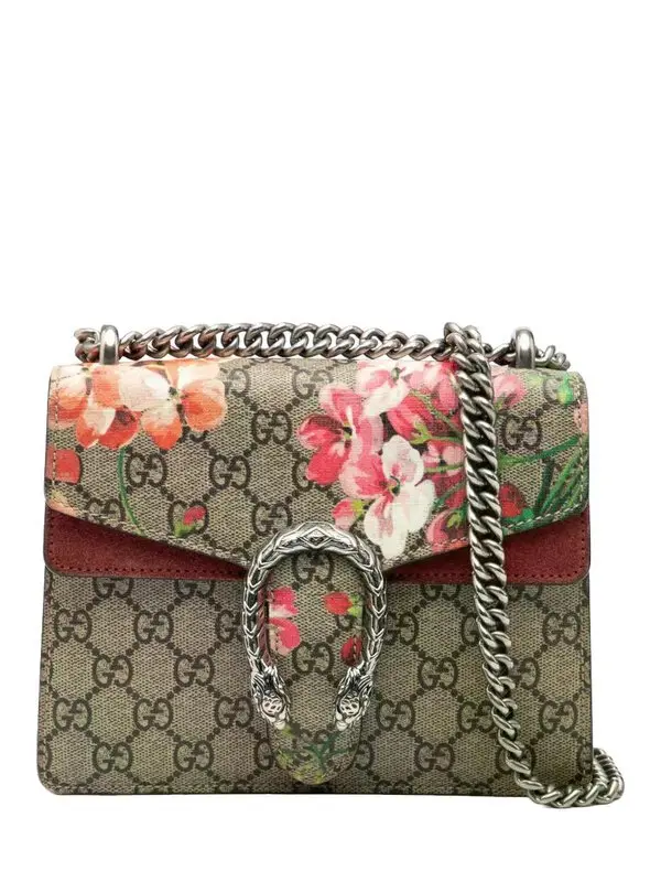 Gucci 2016-2025 Small Gg Supreme Blooms Dionysus Crossbody Bag - Brown