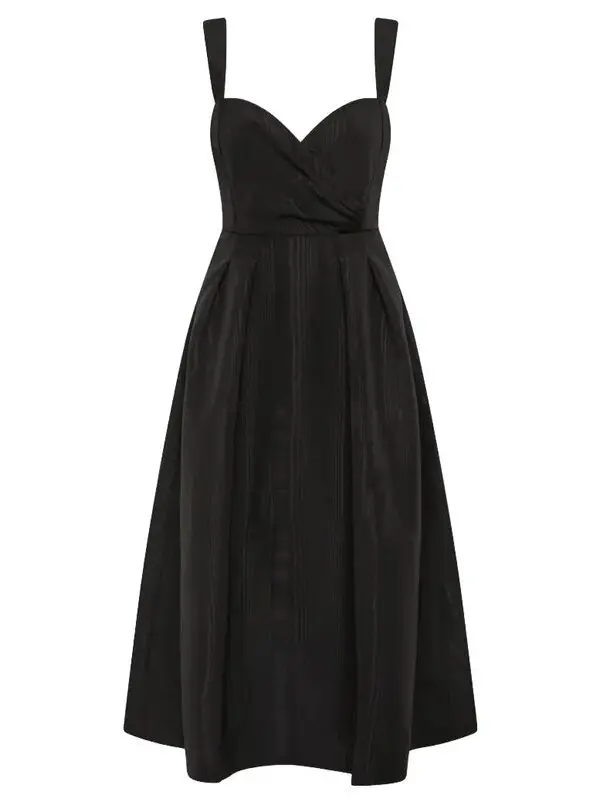 Rebecca Vallance Sweetheart-neck Midi Dress - Black