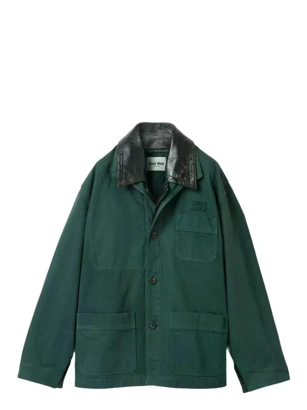 Miu Miu Patch-pocket Logo Jacket - Green