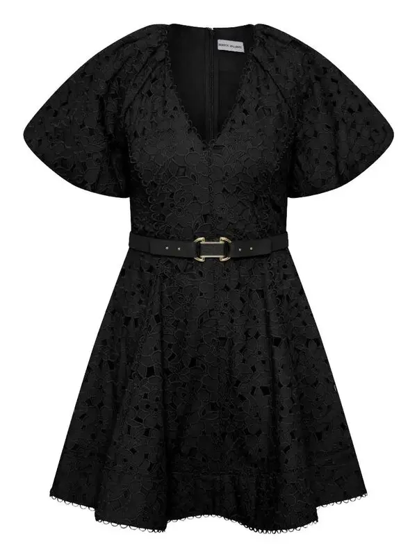 Rebecca Vallance Wilda Puff Sleeve Mini Dress - Black