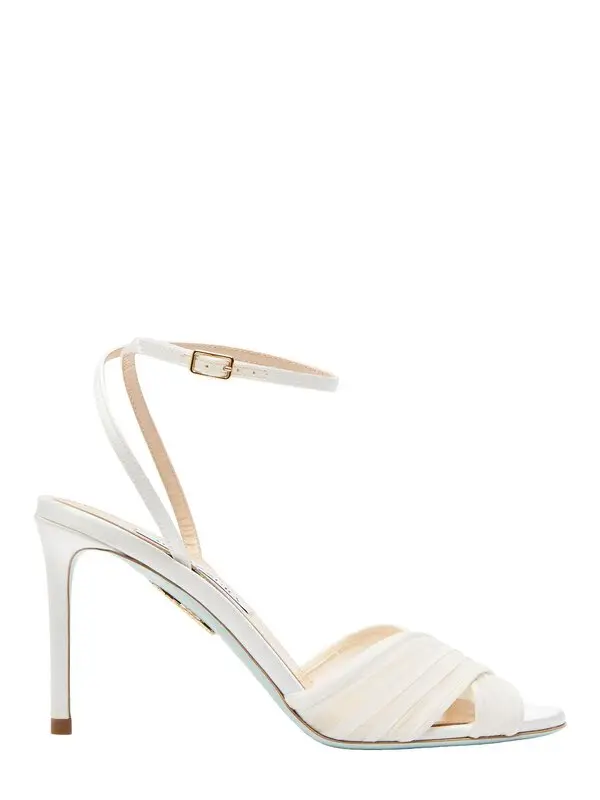 AQUAZZURA Voile 85 Cross-over Satin Sandals - White