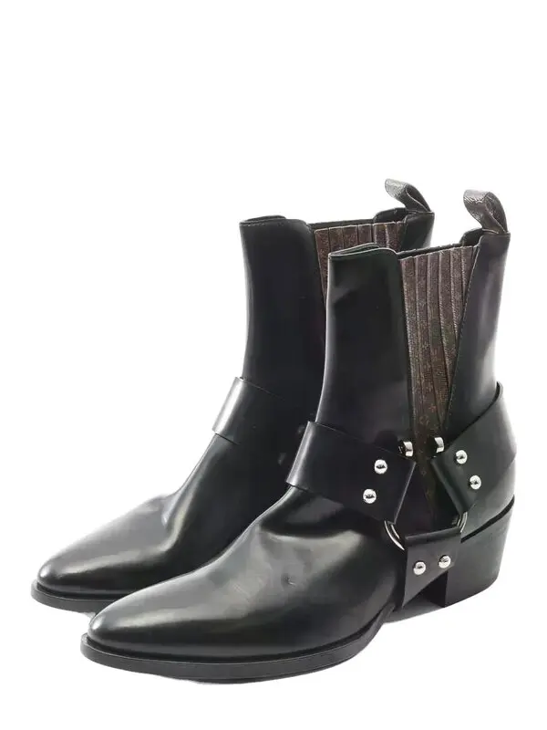 LOUIS VUITTON 2019 Side Gore Leather Boots - Black