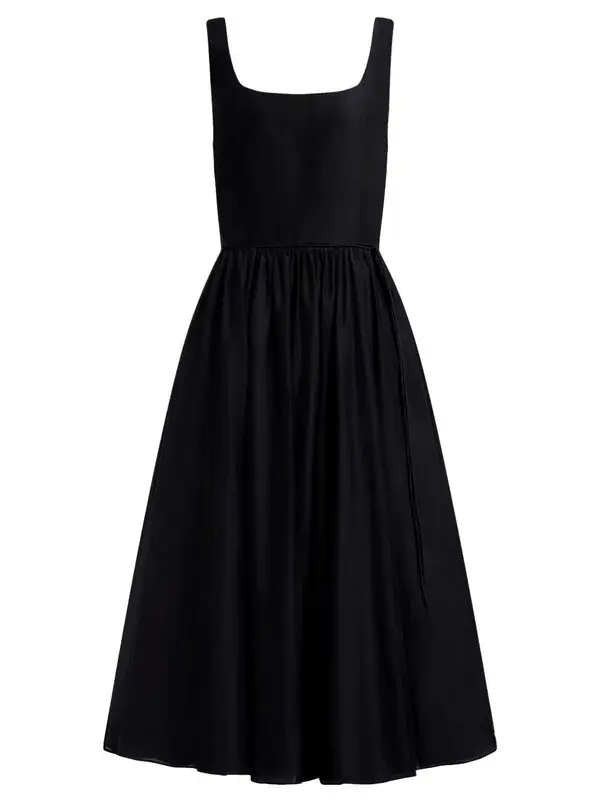 12 STOREEZ Square-neck Midi Dress - Black