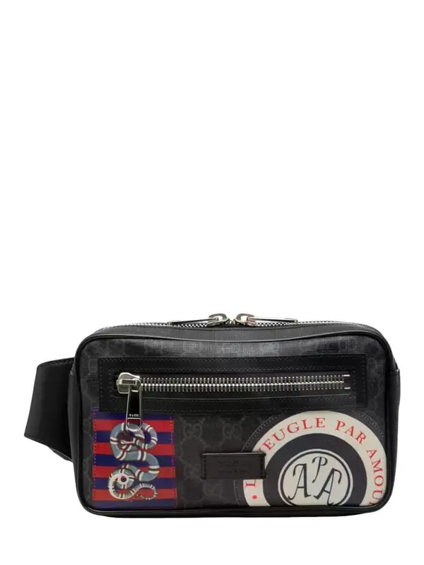 Gucci Gg Supreme Web Night Courrier Belt Bag - Black