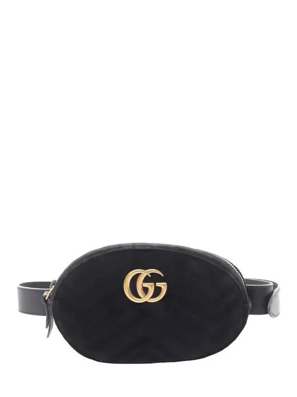 Gucci Gg Marmont Chevron Belt Bag - Black