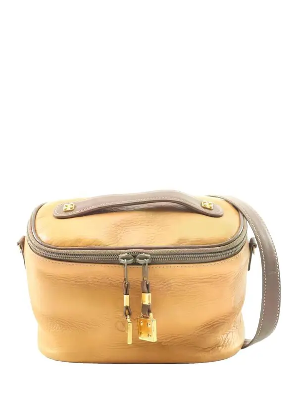 Loewe 2000s Anagram Leather Vanity Bag - Neutrals