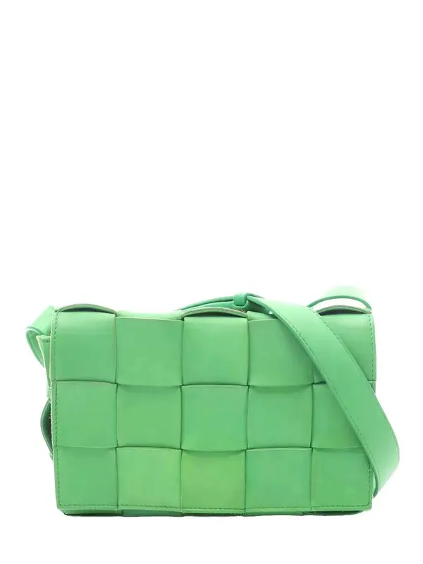 Bottega Veneta 00s Maxi Cassette Intrecciato Crossbody Bag - Green