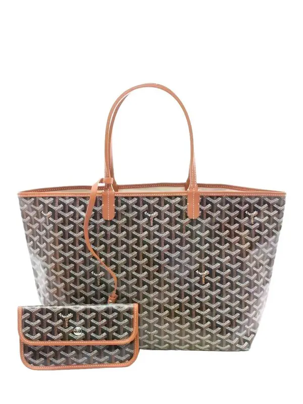 Goyard 2020s Coated Canvas Leather Tote Bag - Black