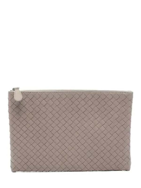 Bottega Veneta 2010s Intrecciato Leather Clutch - Neutrals