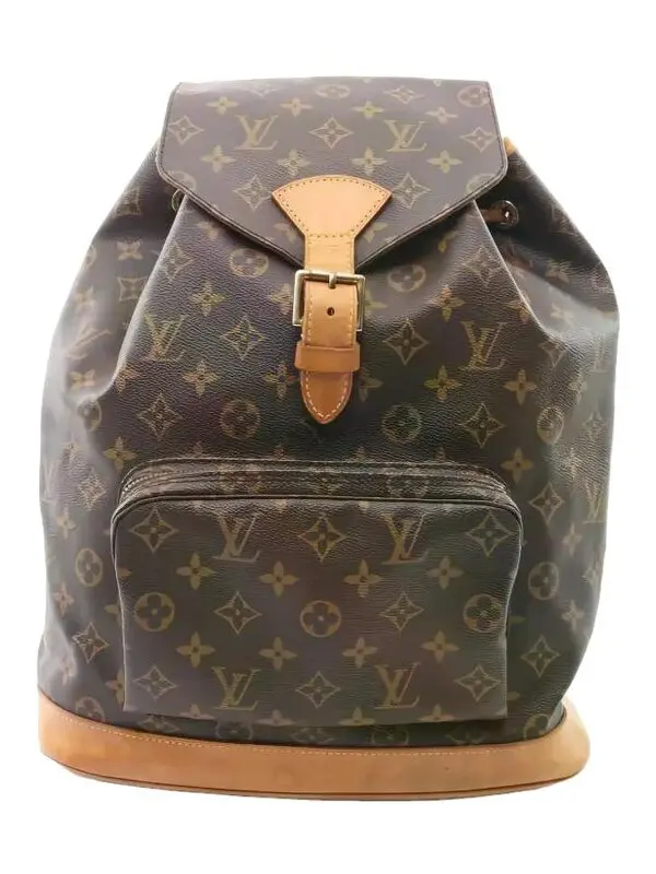 LOUIS VUITTON 1996 Gm Montsouris Monogram Canvas Backpack - Brown
