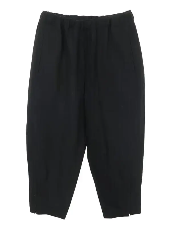 Comme Des Garçons 2010s Cropped Wool Trousers - Black