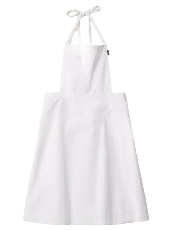 Miu Miu Poplin Apron Mini Dress - White