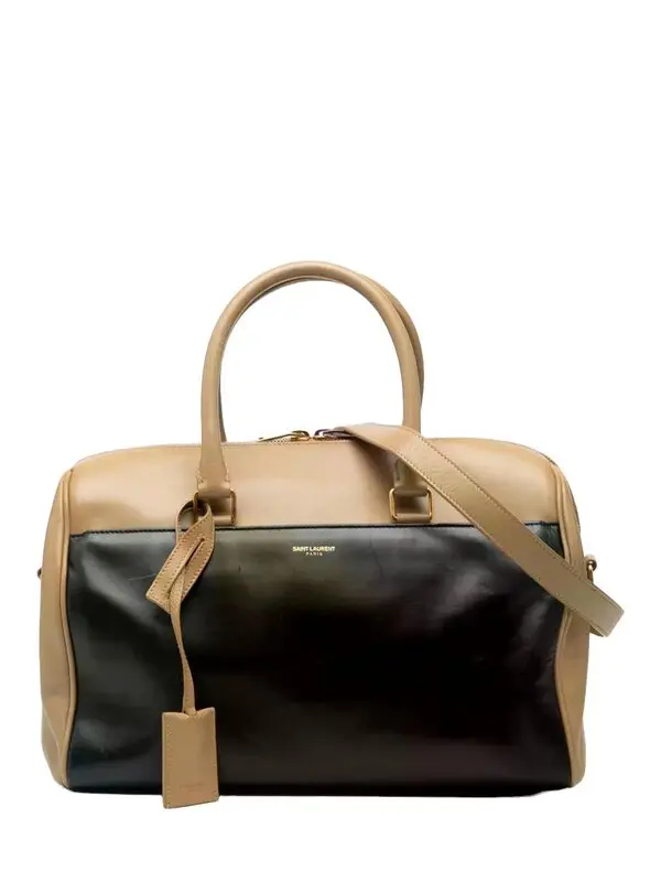 Saint Laurent 2000-2025 Bicolor Leather Classic Duffle 6 Satchel - Brown