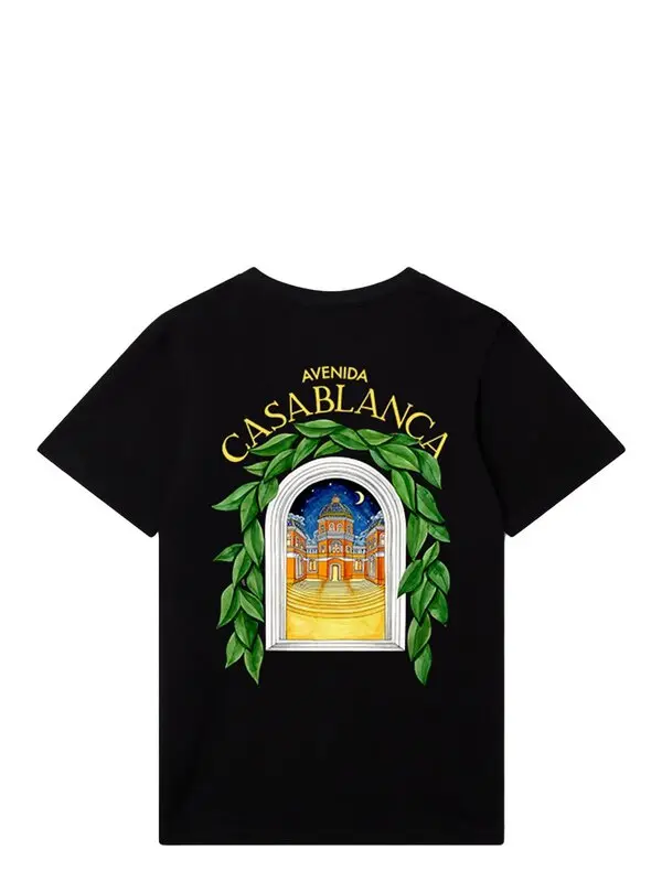 Casablanca Avenida Short Sleeve T-shirt - Black