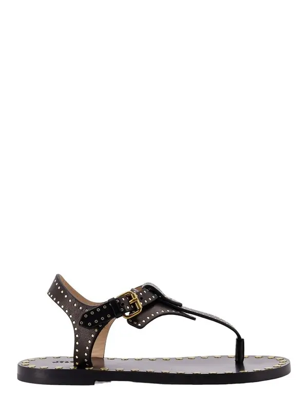 Isabel Marant Joonya Low Leather Sandals - Black