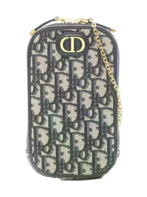 Dior 2010s 30 Montaigne E Phone Holder Oblique Jacquard - Blue
