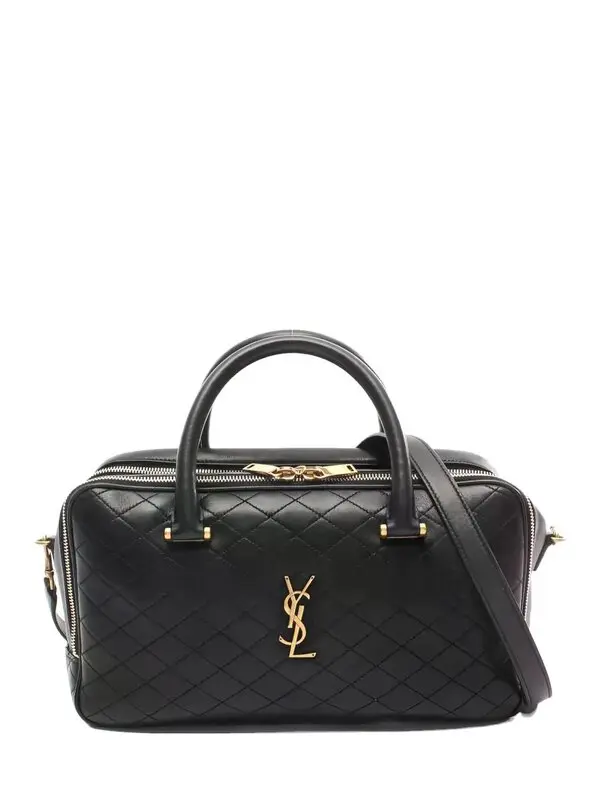 Saint Laurent Medium Quilted Leather Duffle - Black