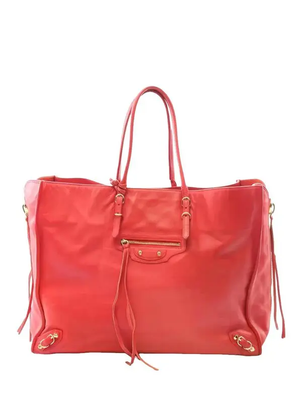 Balenciaga 2000s Large Papier A4 Leather Tote Bag - Red