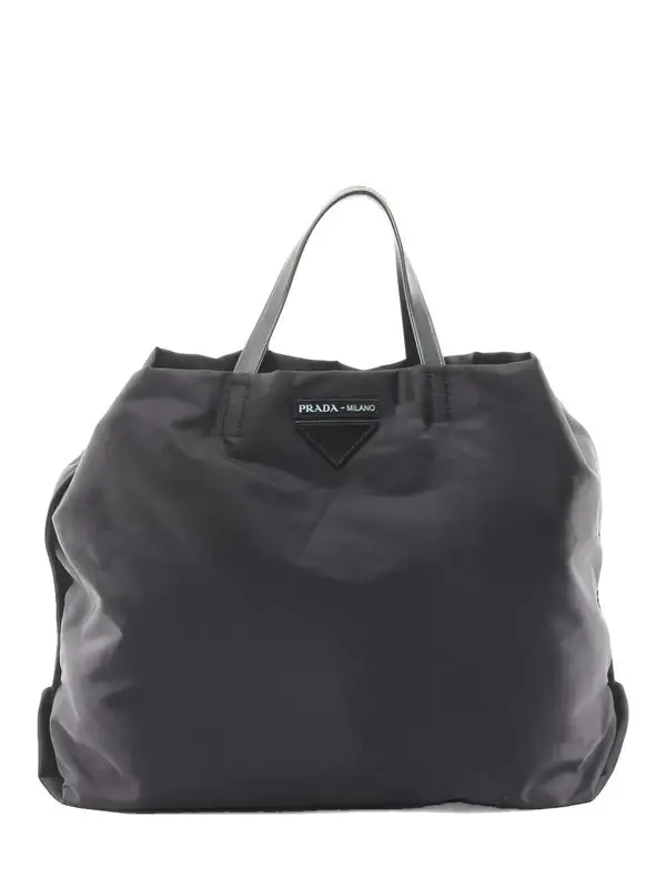 Prada 2010's Tessuto Leather Tote Bag - Black