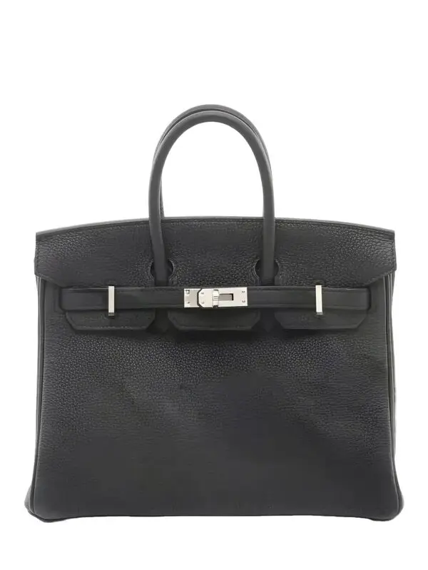 Hermès 2021 25 Birkin Leather Tote Bag - Black