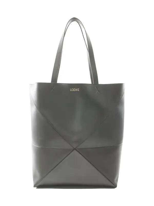 Loewe Fold Leather Shoulder Bag - Grey