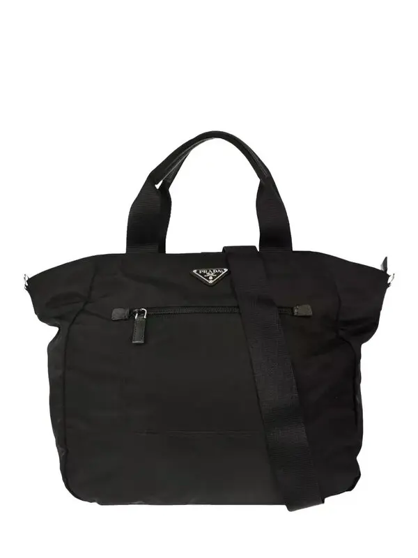 Prada 1990-2000s Logo-plaque Tote Bag - Black
